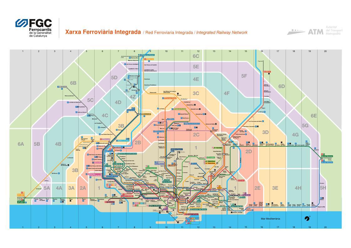 Transport Pass - Map of the Ferrocarrils Generalitat